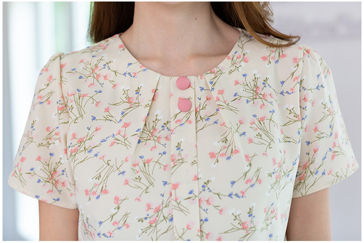 NT2328 Double Button Placket Blouse – Cream – Narinarishop.com