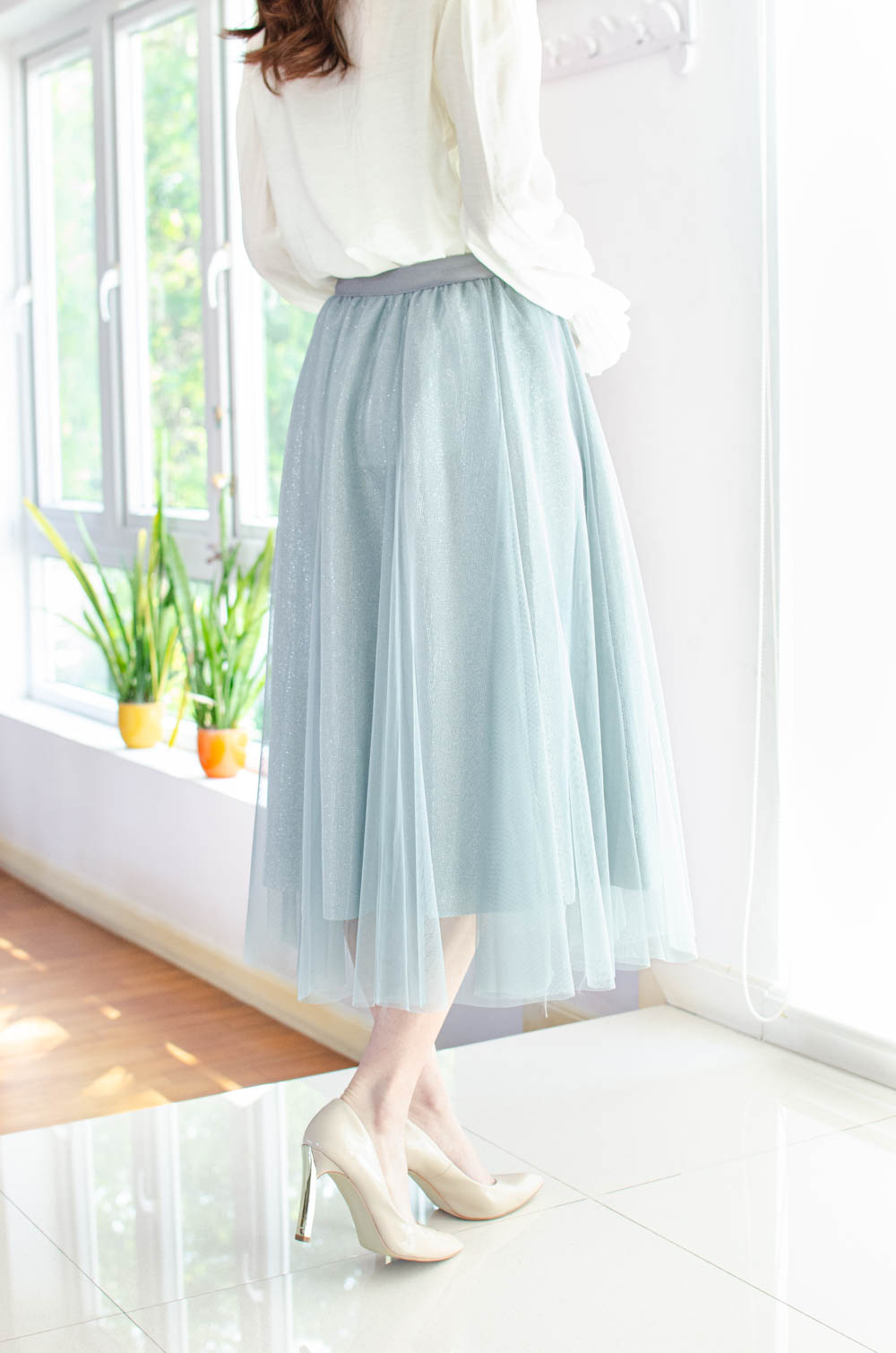 NK088 Soft Tulle Starry Skirt – Blue – Narinarishop.com