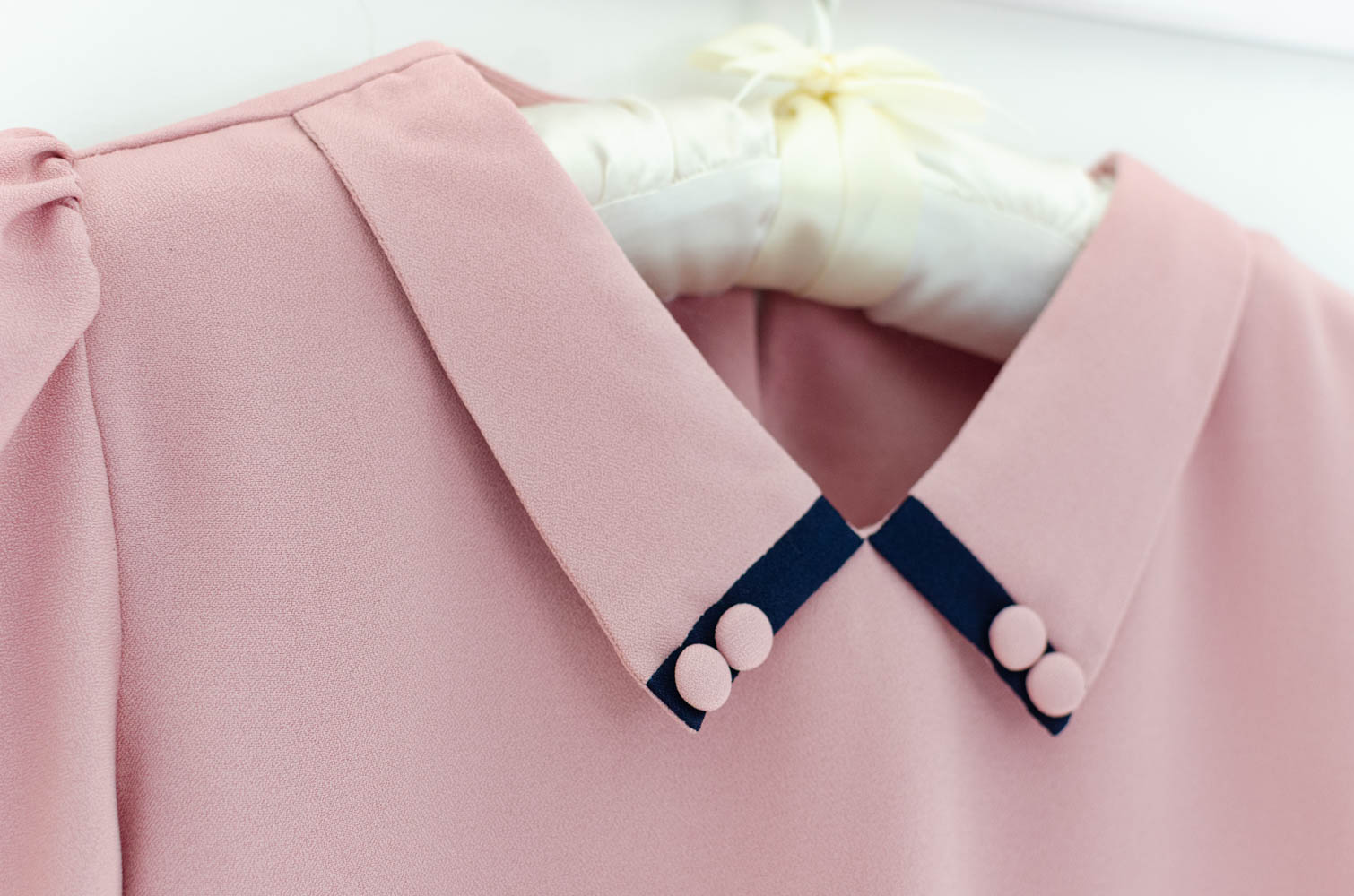 NT2351 Double Button Point Collar Blouse – Pink – Narinarishop.com